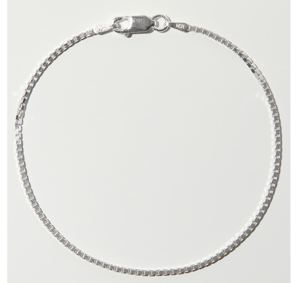 Silver Gallery Sterling Silver Box Link Four Side Diamond Cut Chain ...