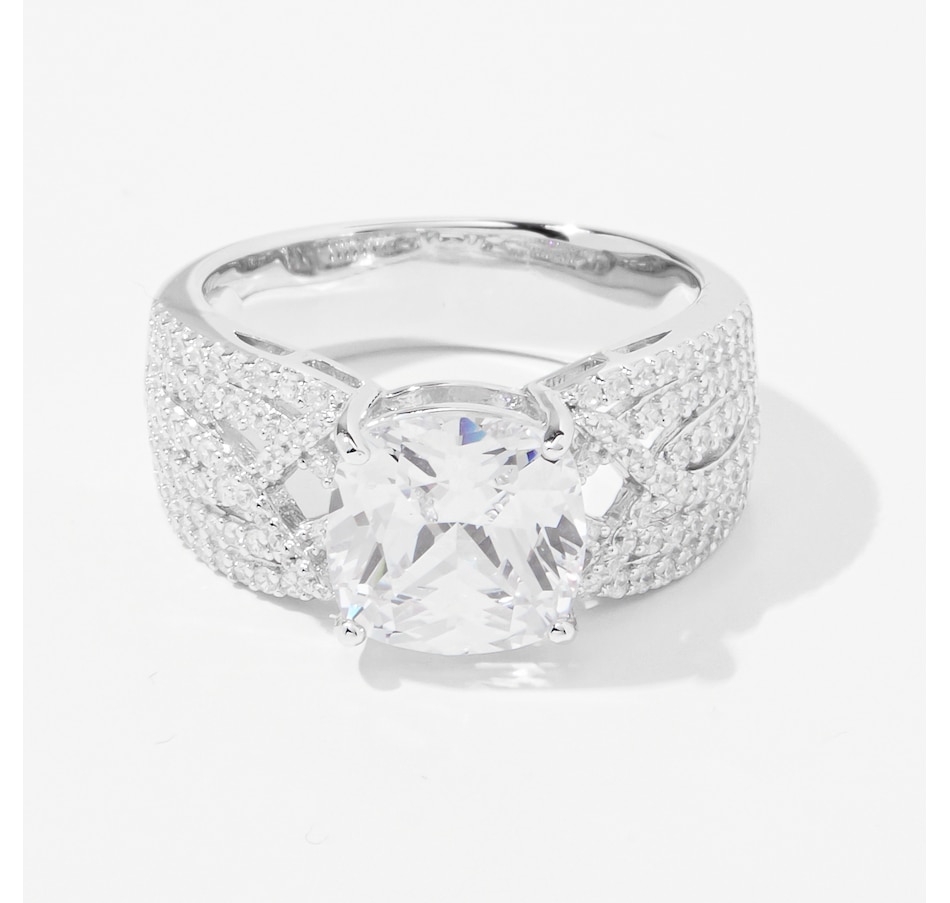 Jewellery - Rings - Diamonelle Sterling Silver Large Solitaire ...