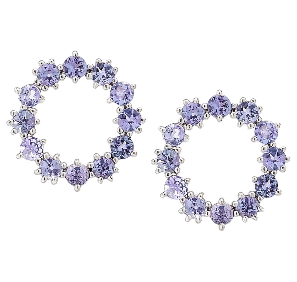 Gem Creations 10K White Gold 0.50ctw 2mm Round Tanzanite Earrings - TSC.ca
