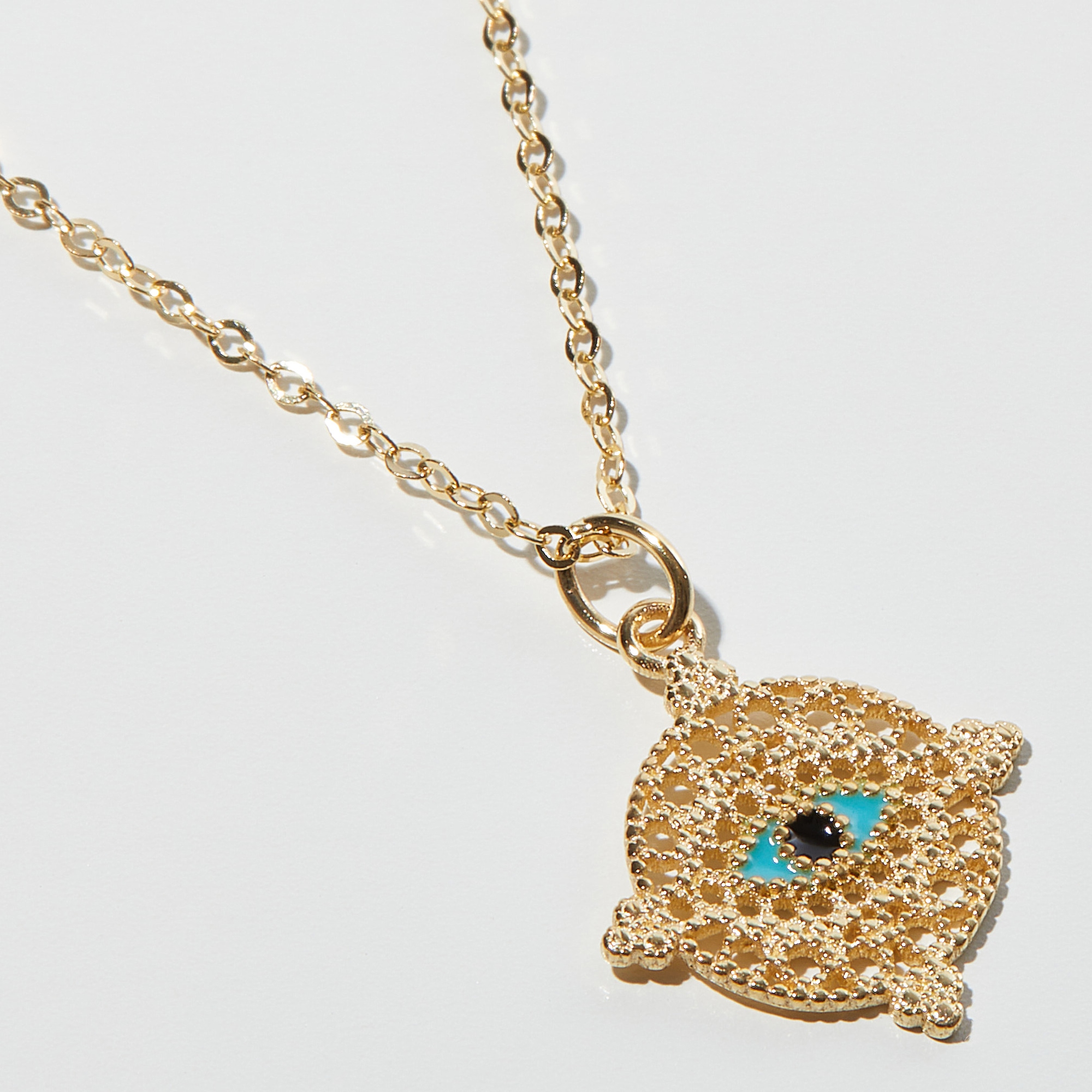 Stefano Oro 14K Yellow Gold Evil Eye Enamel Necklace - TSC.ca