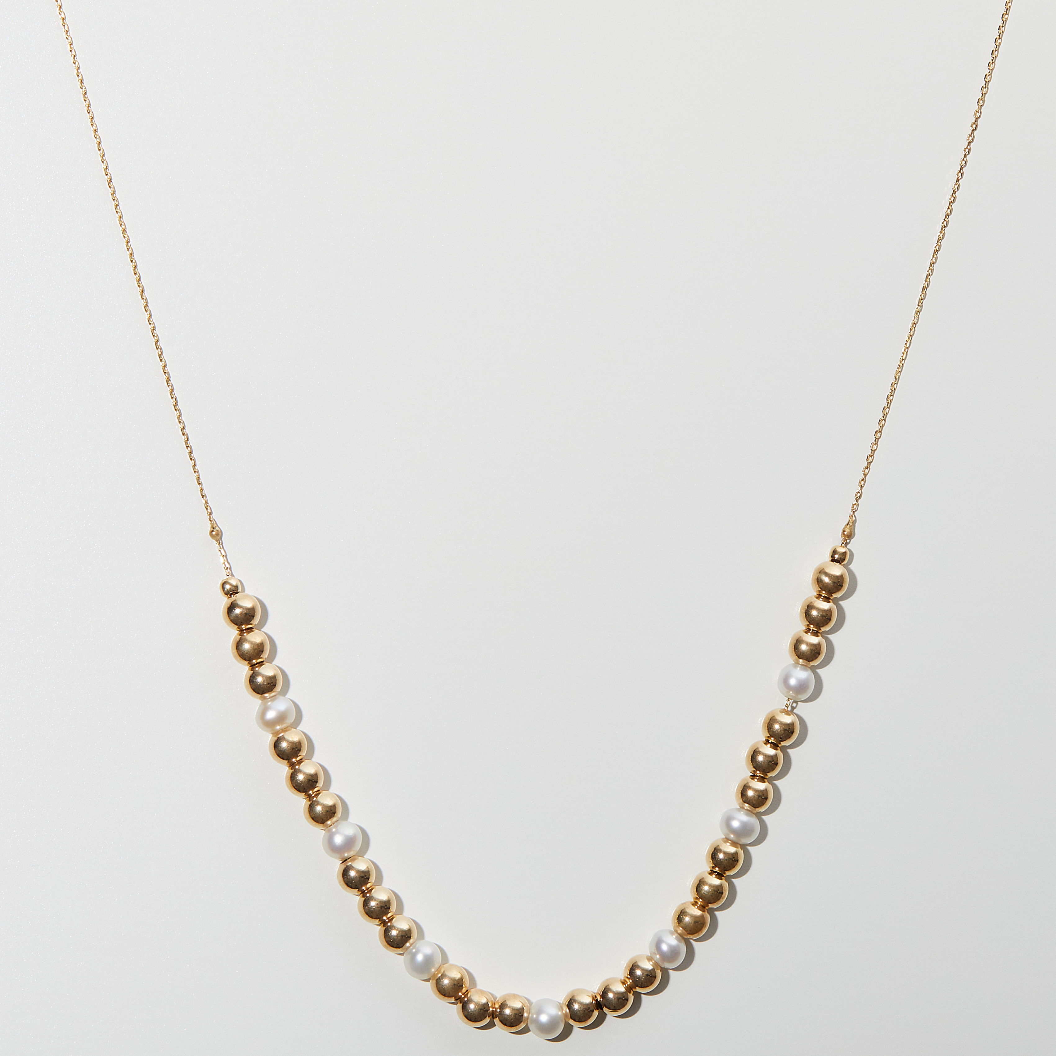 Stefano Oro 14K Yellow Gold Bead Freshwater Pearl Necklace - TSC.ca