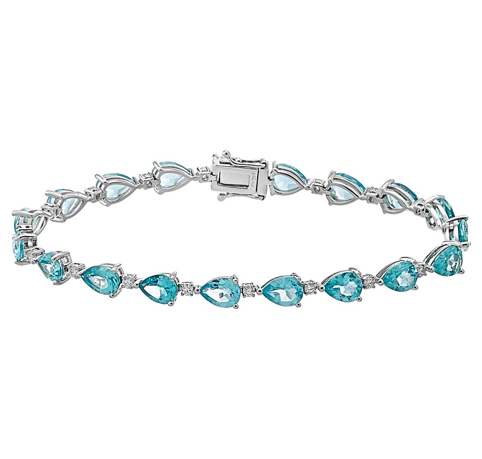 Jewellery - Bracelets - Gem Creations 14K White Gold 7x5mm Apatite ...