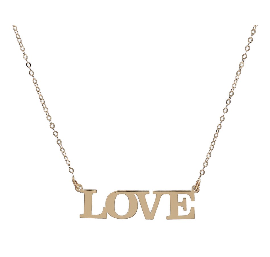 Stefano Oro 14K Yellow Gold LOVE Necklace - TSC.ca