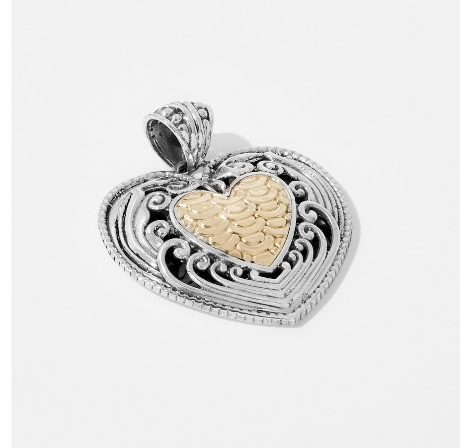 Samuel B Collection Sterling Silver & 18K Yellow Gold Heart Shape ...