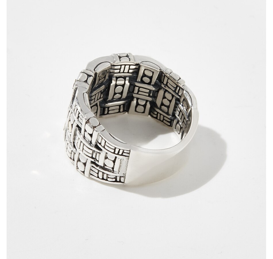 Samuel B Collection Sterling Silver & 18K Yellow Gold Woven Design Ring ...