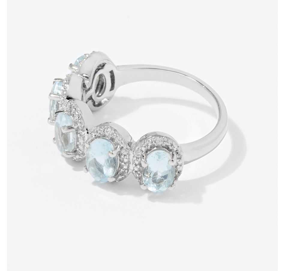 Jewellery - Rings - Gem Reflections Sterling Silver Aquamarine & White ...