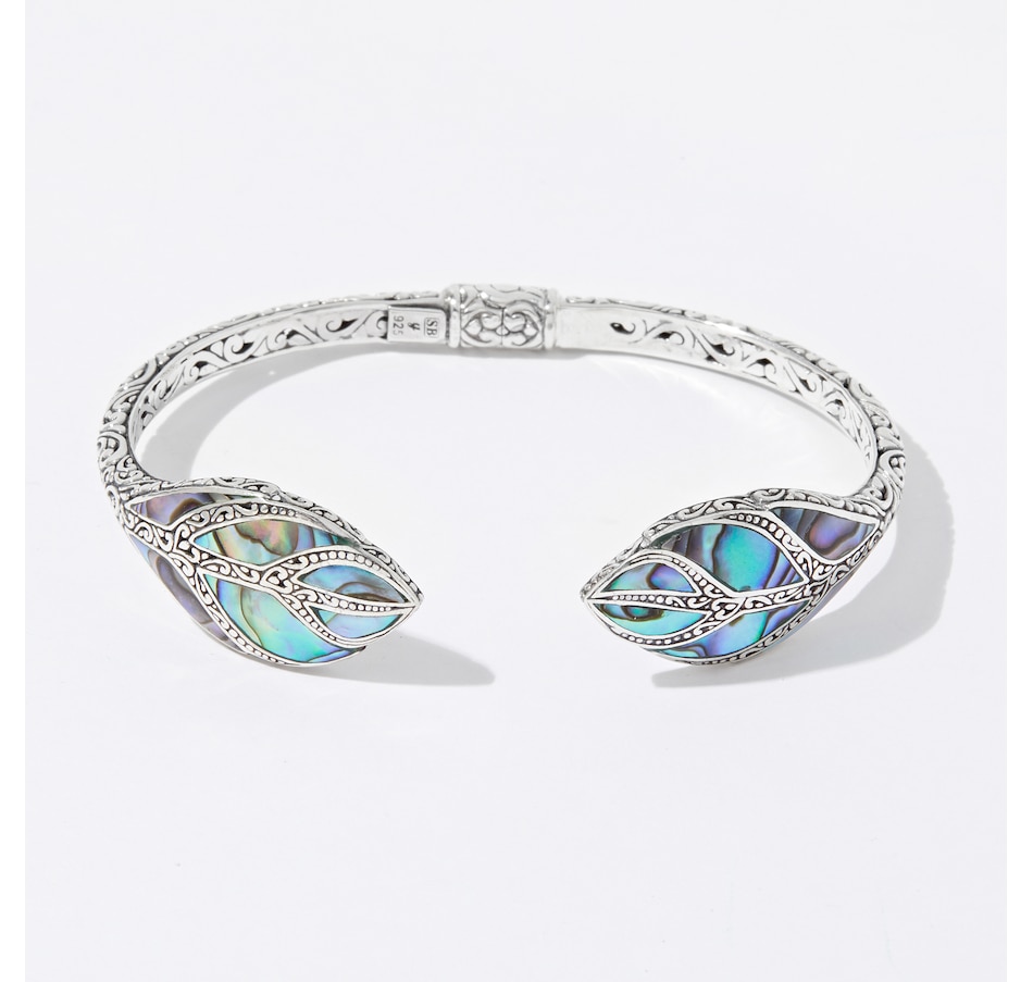 Samuel B. Collection Sterling Silver Abalone Leaf Bangle - TSC.ca