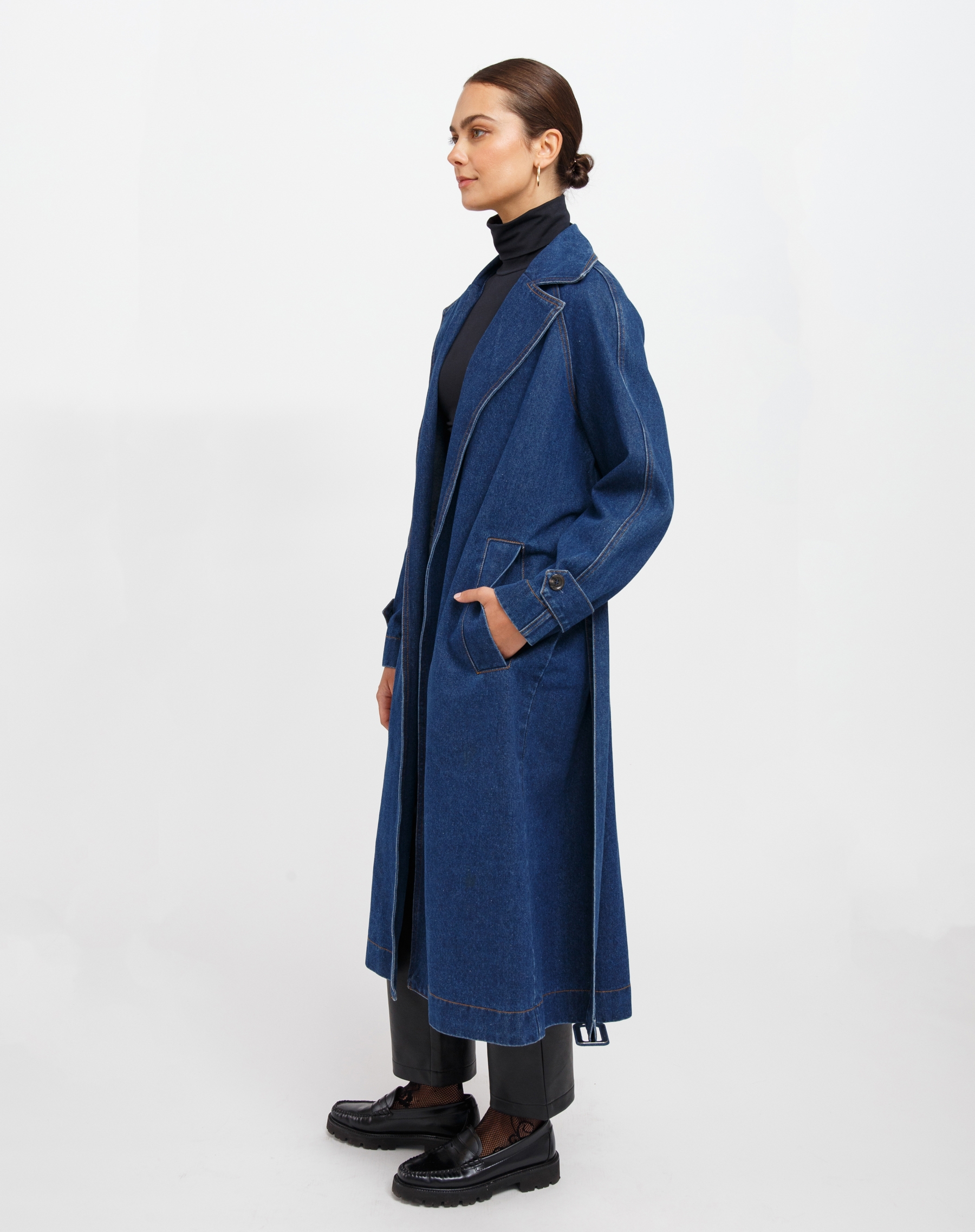 Brunette The Label The Caitlin Denim Trench Coat - TSC.ca