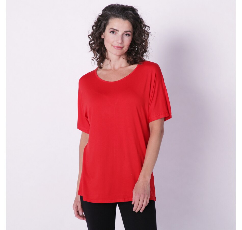 Clothing & Shoes - Tops - Shirts & Blouses - Red Coral Cut-Out Back ...