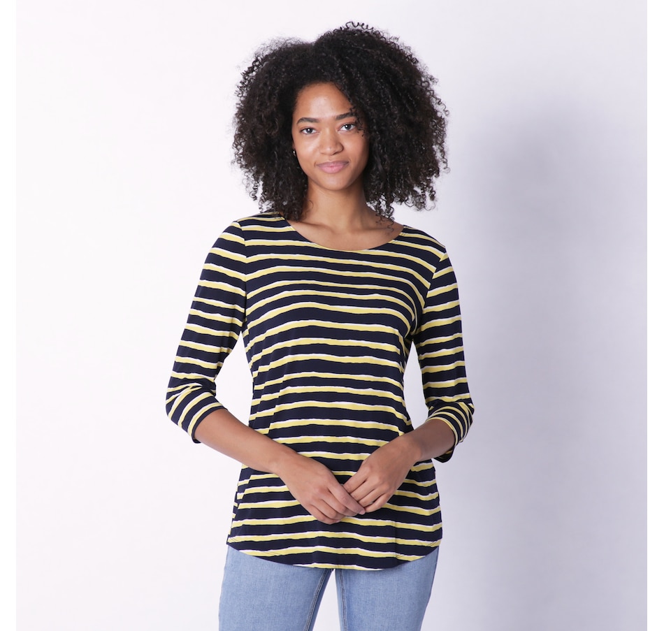 Bellina Nautical Stripe Brazil Knit Print Top - TSC.ca