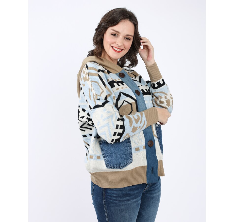 Shannon Passero Knit Cardigan With Denim Trim- Wisdom Cardigan - TSC.ca
