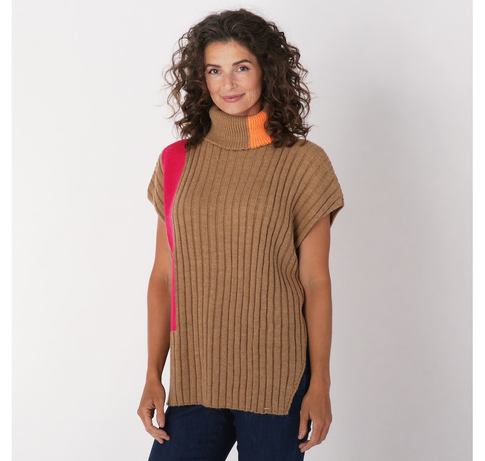 Aggel Knitwear Alpaca Blend Colour Block Vest - TSC.ca