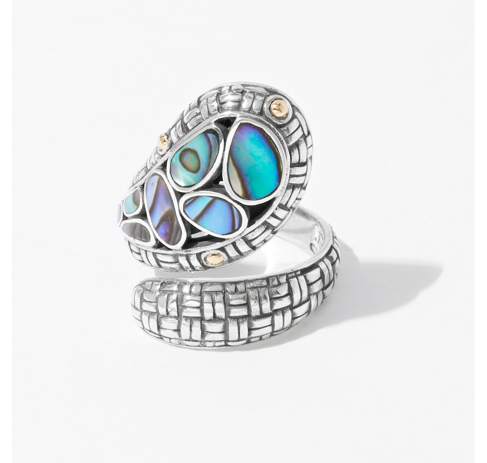Samuel B. Collection Sterling Silver and 18K Yellow Gold Abalone Bypass ...