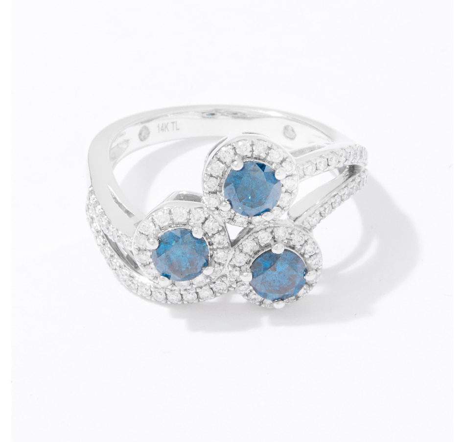 True Love 14K White Gold True Blue & White Diamond Ring - TSC.ca