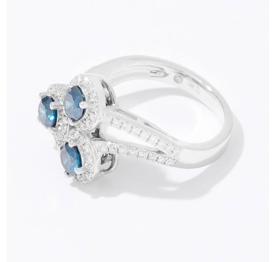 True Love 14K White Gold True Blue & White Diamond Ring - TSC.ca