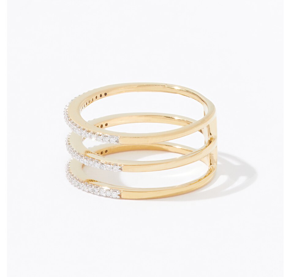 Jewellery - Rings - Colours of Diamonds Sterling Silver 0.20ctw 3 Row ...