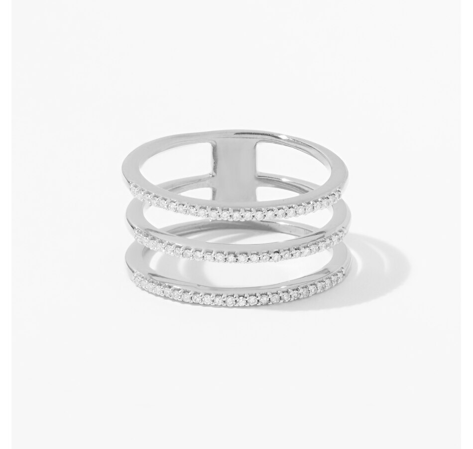Jewellery - Rings - Colours of Diamonds Sterling Silver 0.20ctw 3 Row ...