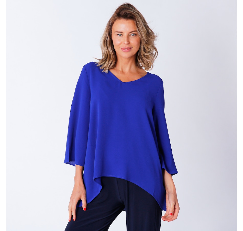 Red Coral Asymmetrical Tunic Blouse - TSC.ca