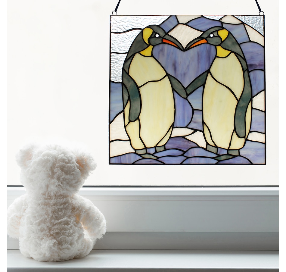 Tiffany Style Penguin Pals Window Panel - TSC.ca
