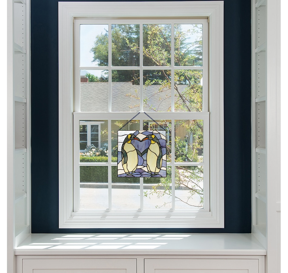 Tiffany Style Penguin Pals Window Panel - TSC.ca