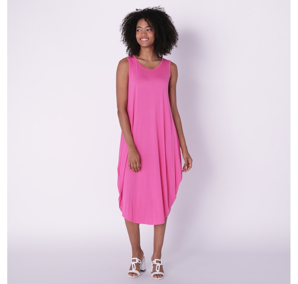 Red Coral Bottom Gather Midi Dress - TSC.ca