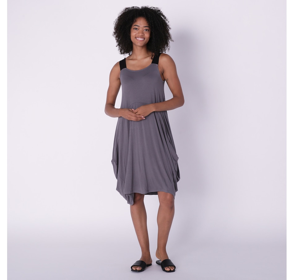 Red Coral Contrast Strap Bubble Dress - TSC.ca