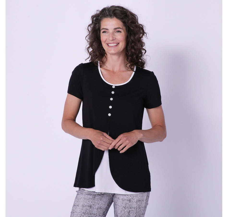 Mr. Max Ultra Modal Two In One Top With Button Detail - TSC.ca