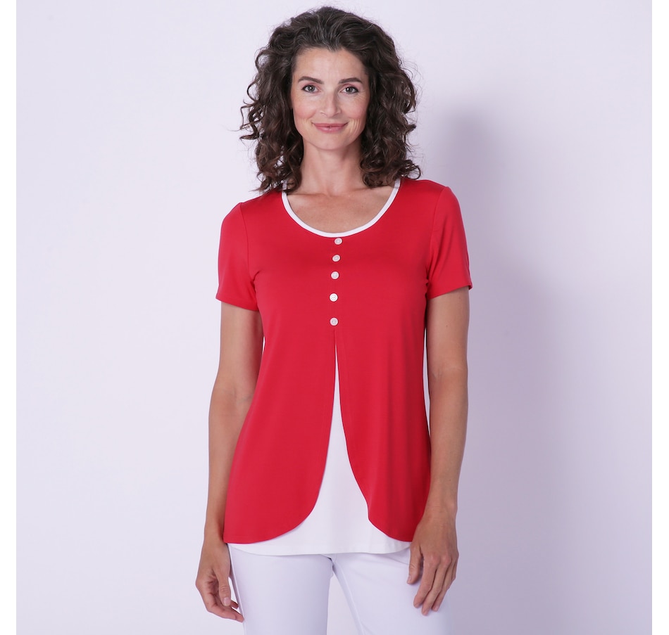 Mr. Max Ultra Modal Two In One Top With Button Detail - TSC.ca