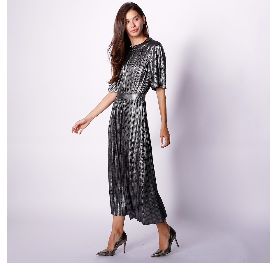 Crystal Kobe Metallic Knit Plisse Dress - TSC.ca