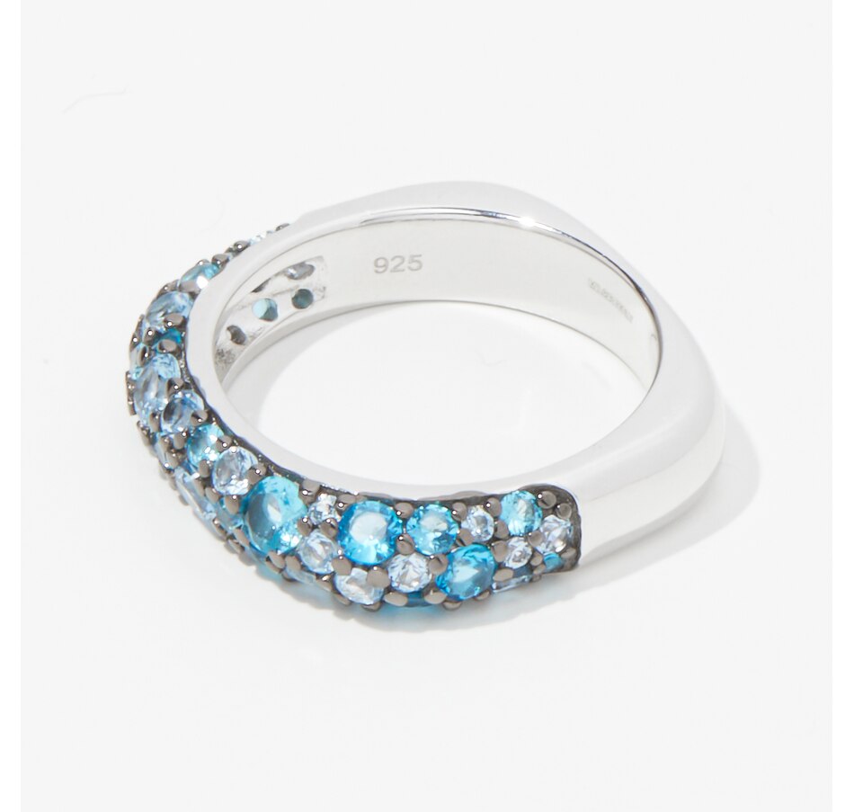 Jewellery - Rings - Diamonelle Sterling Silver Rhodium Plate Square ...