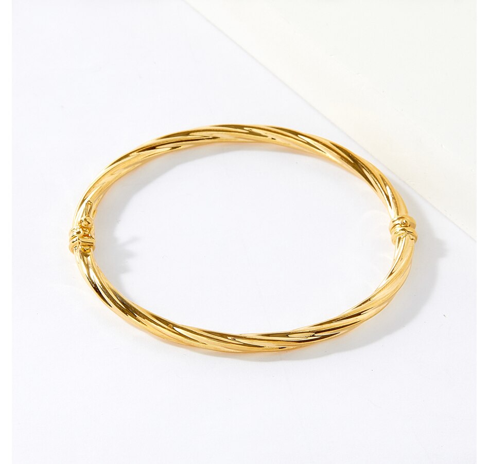 TruGold 10K Yellow Gold Twisted Tube Bangle - TSC.ca