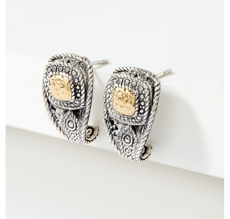 Samuel B. Collection Sterling Silver and 18K Yellow Gold Cushion ...