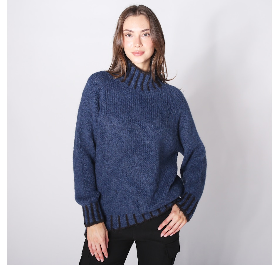 Astrid Tempo Contrast Stitch Turtle Neck Sweater - TSC.ca