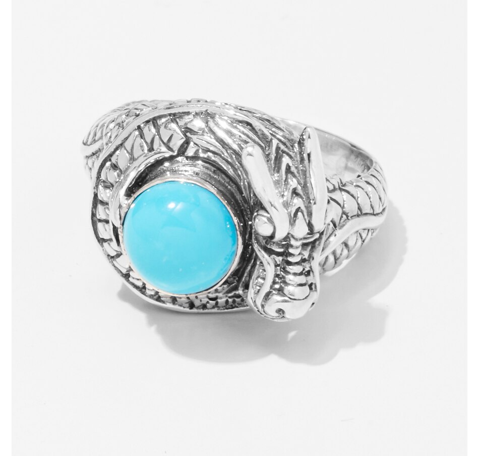 Samuel B. Collection Sterling Silver Dragon Sleeping Beauty Turquoise ...