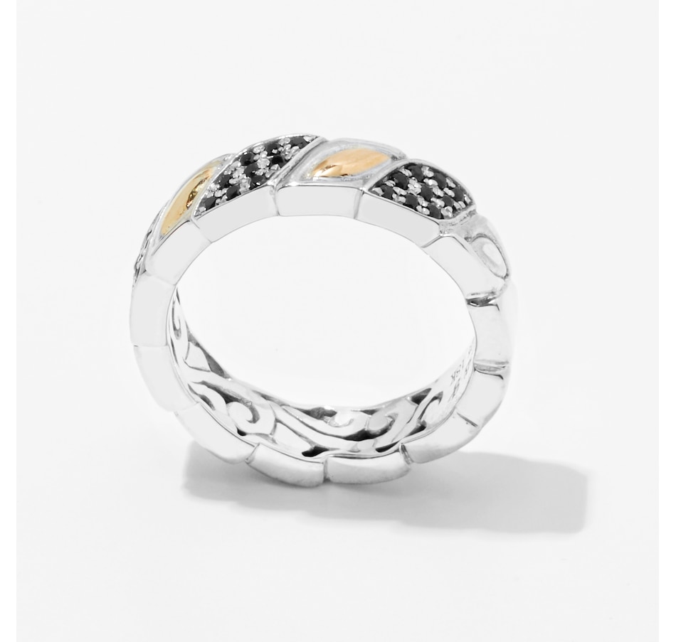 Samuel B. Collection Sterling Silver/18K Gold Black Spinel Ring - TSC.ca