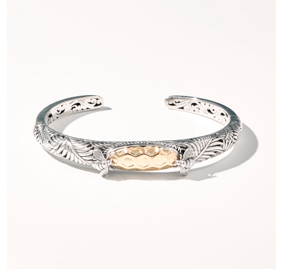 Samuel B. Collection Sterling Silver/18K Gold Honeycomb Bee Bangle - TSC.ca