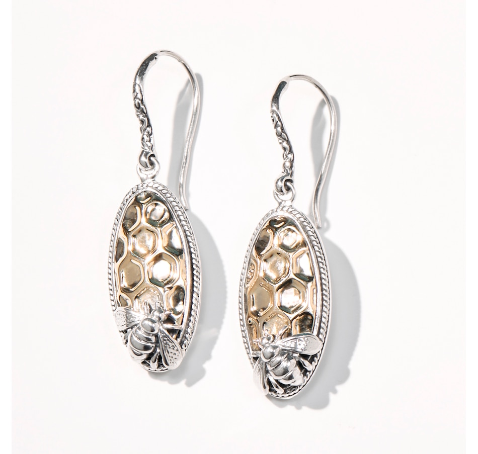 Samuel B. Collection Sterling Silver/18K Honeycomb Bee Earrings - TSC.ca