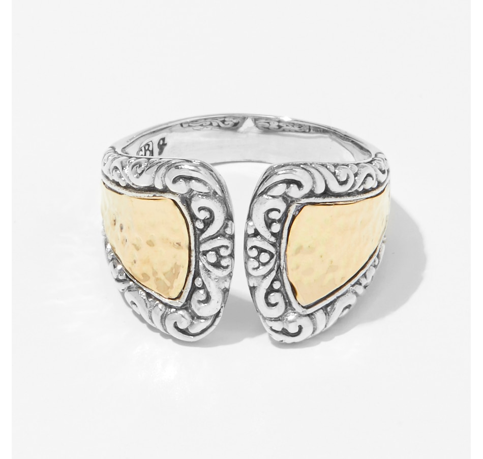 Samuel B. Collection Sterling Silver/18K Gold Hammered Gold Ring - TSC.ca