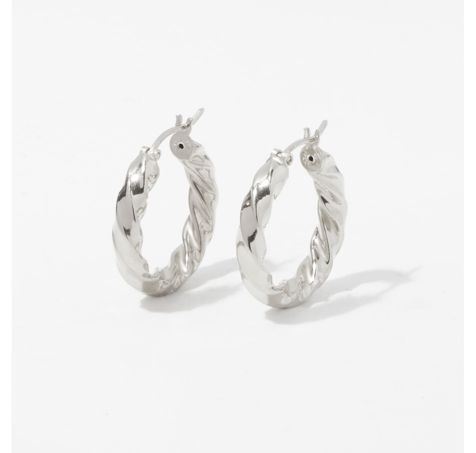 Silver Gallery Sterling Silver Textured Hoop Earrings - TSC.ca