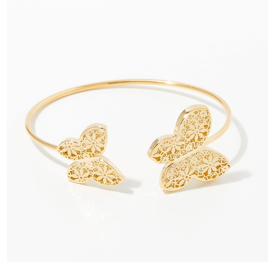 Stefano Oro 14K Yellow Gold Ricami Flex Butterfly Bangle - TSC.ca