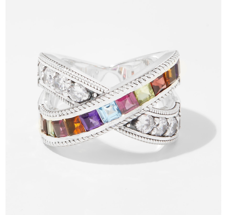 Samuel B. Collection Sterling Silver Multi Gemstone X Ring - TSC.ca