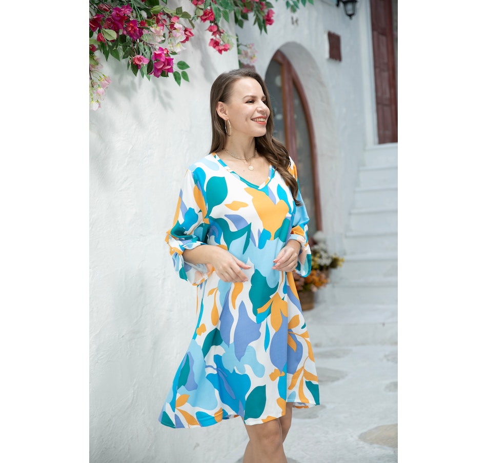 Orange Fashion Village Roll Tab Shirt Dress - TSC.ca