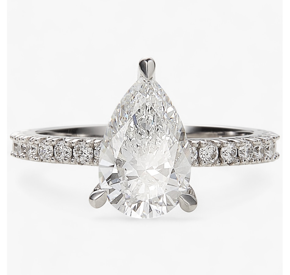 EVERA Diamonds 14K White Gold 2.45ctw Pear Shape Diamond Ring - TSC.ca