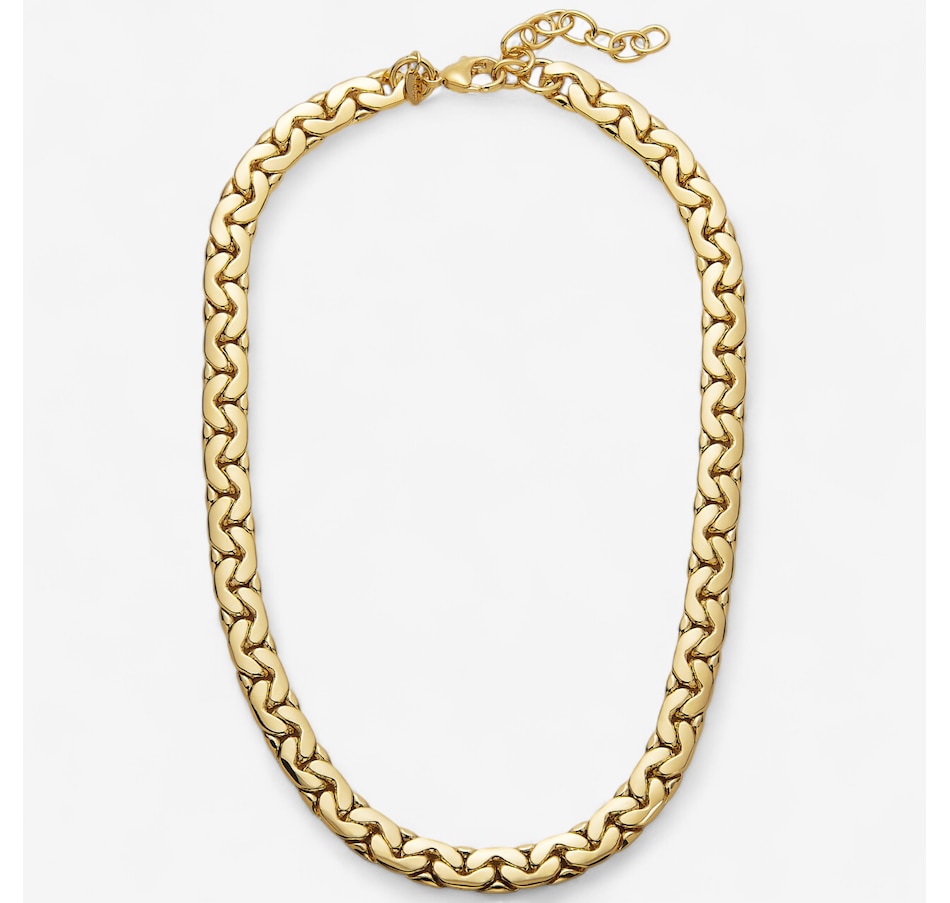 Bronzoro Yellow Gold Plate Flat Forzantina Necklace - TSC.ca