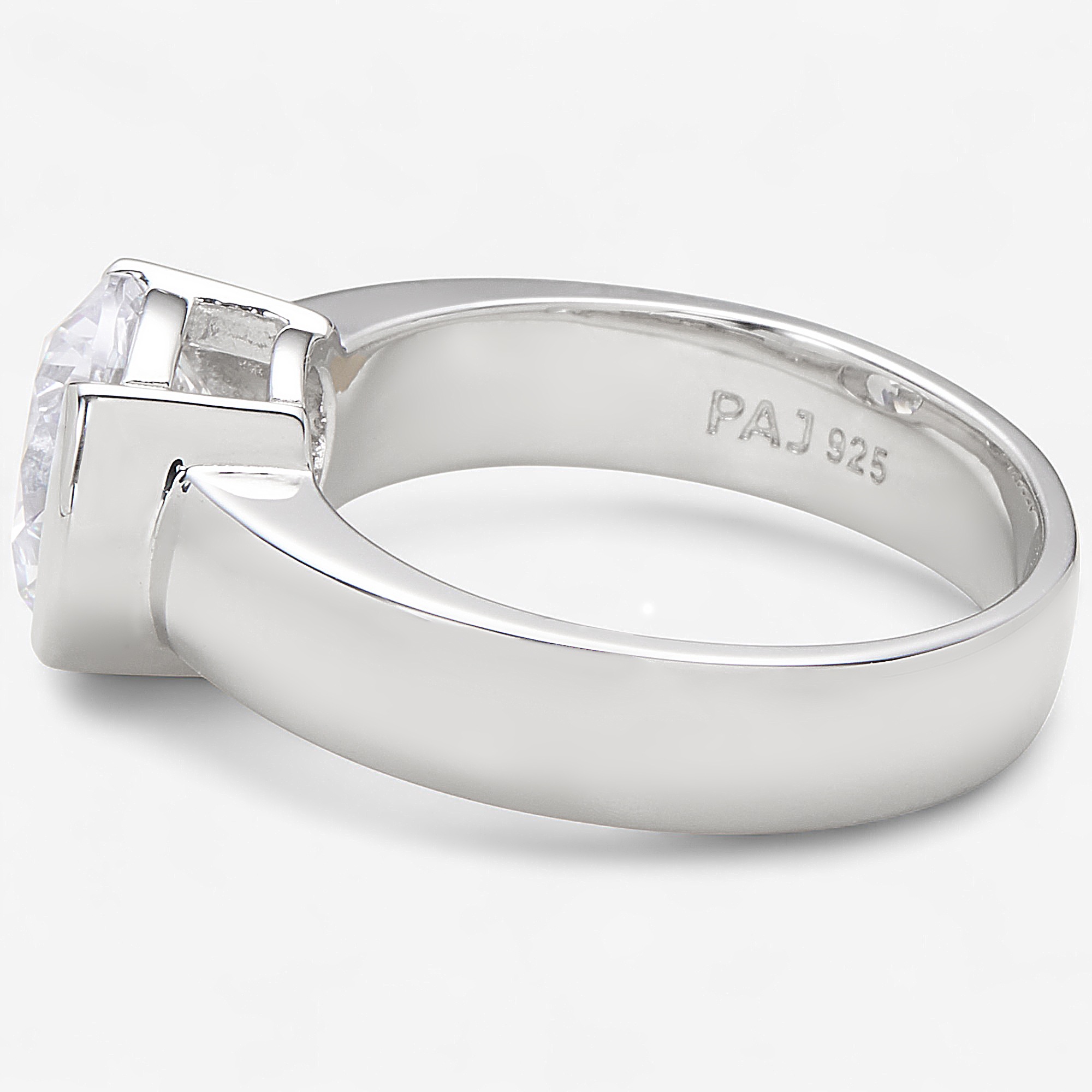 Diamonelle Sterling Silver Shaped Diamonelle Semi Bezel Ring - TSC.ca