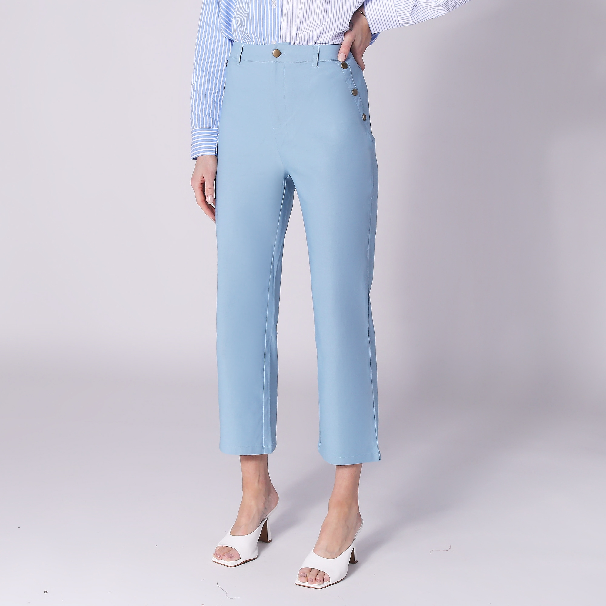 Guillaume Gold Button Soft Flare Pant - TSC.ca