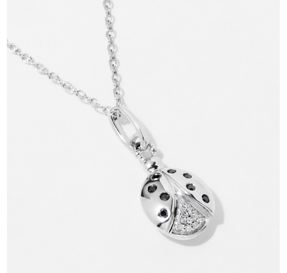 Colours of Diamonds Sterling Silver 0.08 ctw Diamond Lady Bug Pendant ...