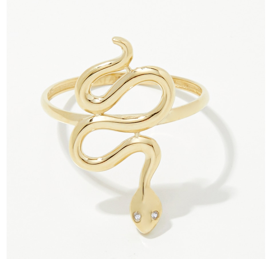 TruGold 10K Yellow Gold High Polished Swirl Snake Ring - TSC.ca