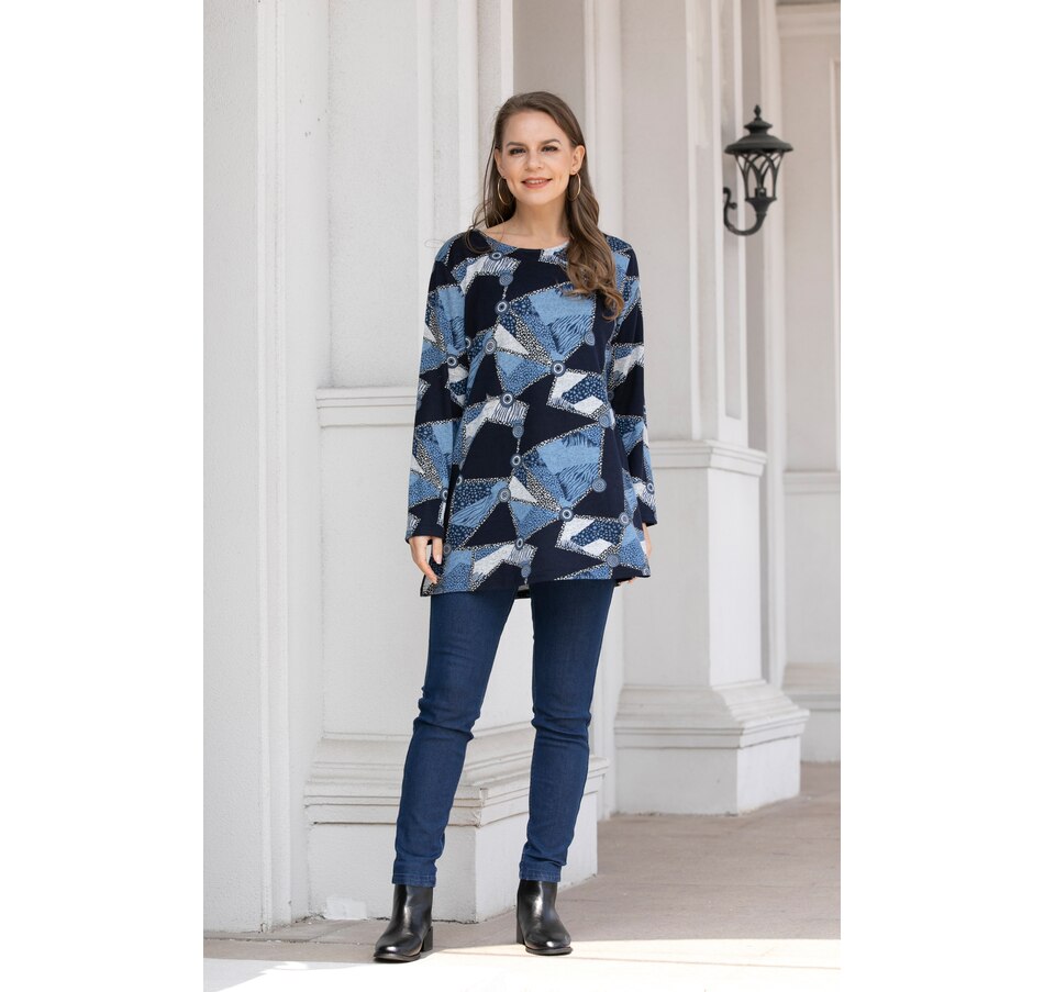 Orange Fashion Village Printed Crewneck Top - TSC.ca