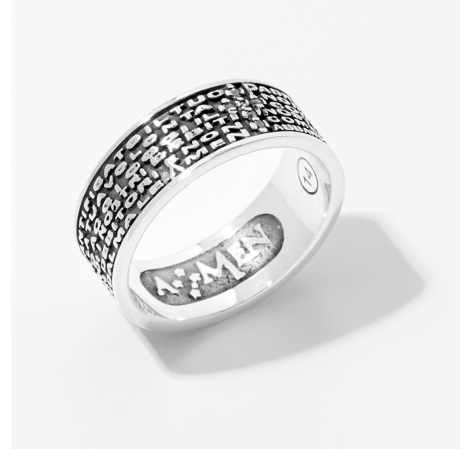 AMEN Sterling Silver Zirconia Cross Band Ring - TSC.ca